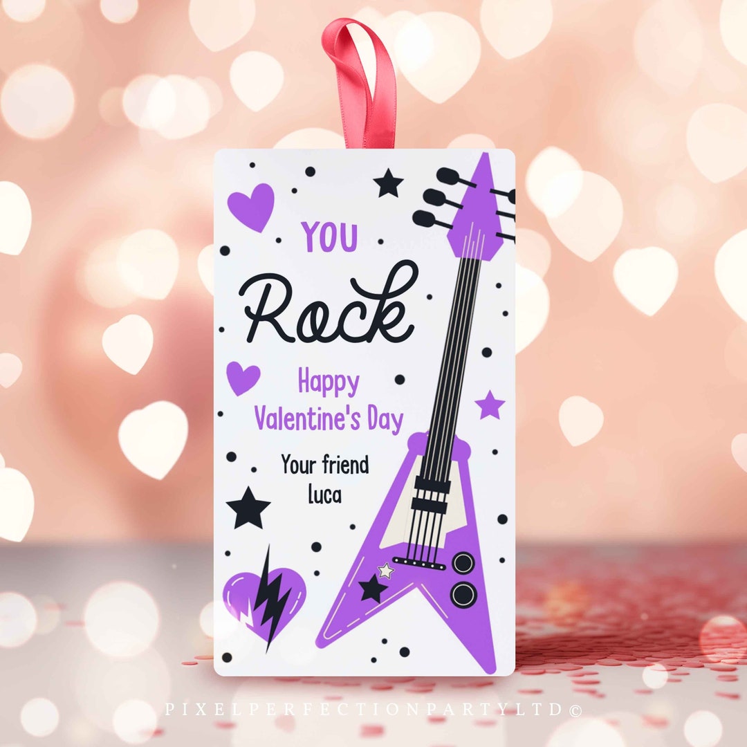 Editable Valentines You Rock Gift Tags Valentines Rockstar - Etsy
