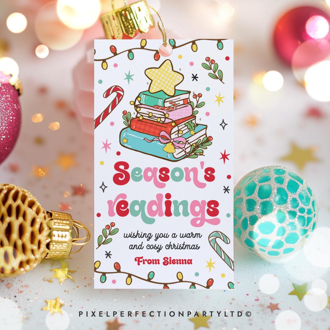 Editable Season's Readings Christmas Book Gift Tag Teacher Student Book ...