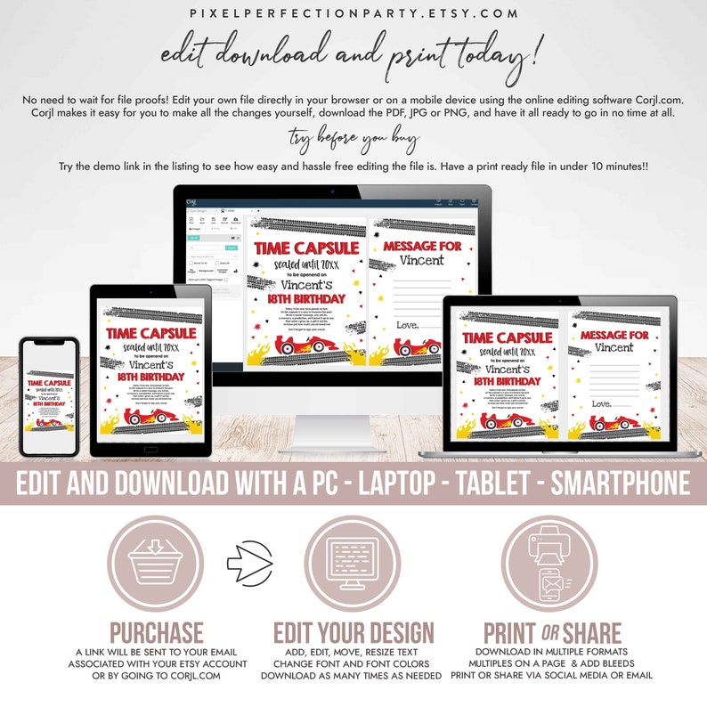 EDITABLE Two Fast Time Capsule Two Fast Birthday Time Capsule - Etsy