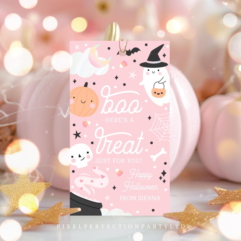 Editable Halloween Treat Gift Tag Boo Here's A Treat for You Tag Trick ...