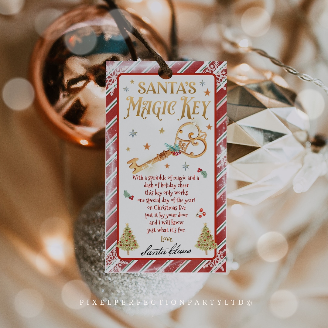 EDITABLE Santa's Magic Key Tag Father Christmas Magical Key Tag ...