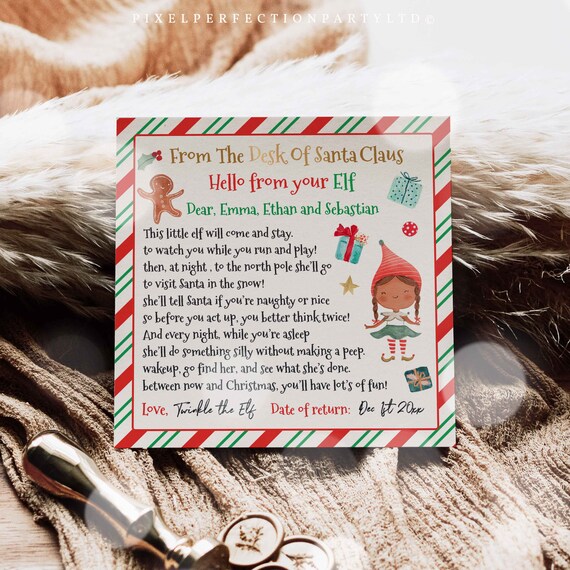 Editable Miniature First Time Elf Arrival Letter Miniature First Time ...