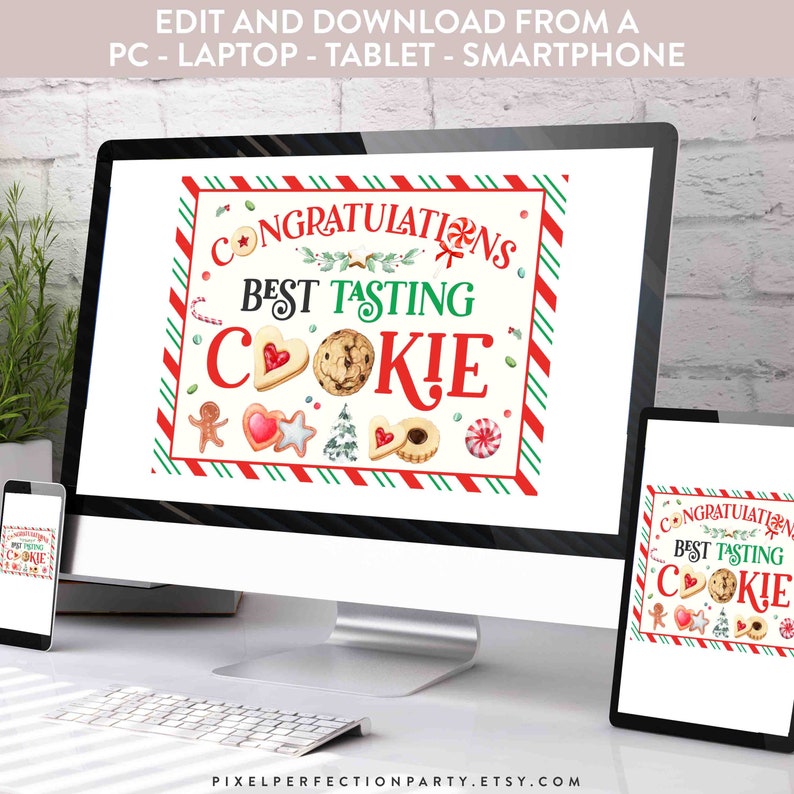 Editable Cookie Exchange Party Kit Cookie Signs Tags Labels | Etsy