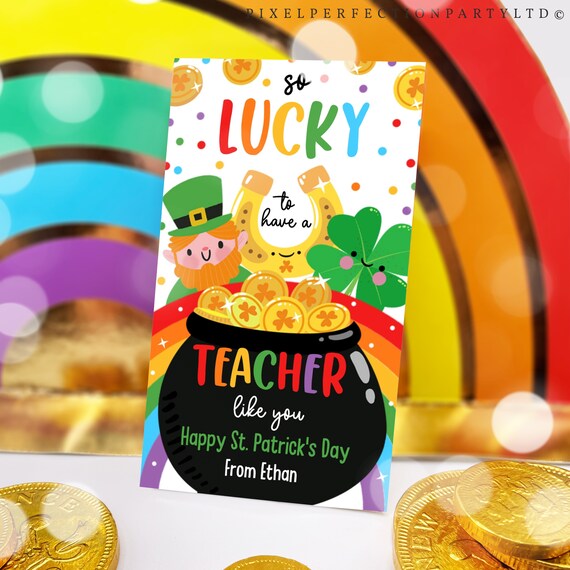 Editable St. Patrick's Day Teacher Appreciation Gift Tag So Lucky To ...