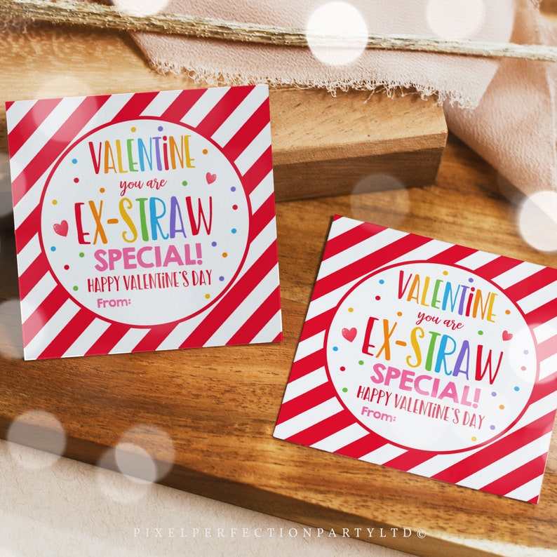 Editable Ex-straw Special Valentines Gift Tag Valentine Silly - Etsy