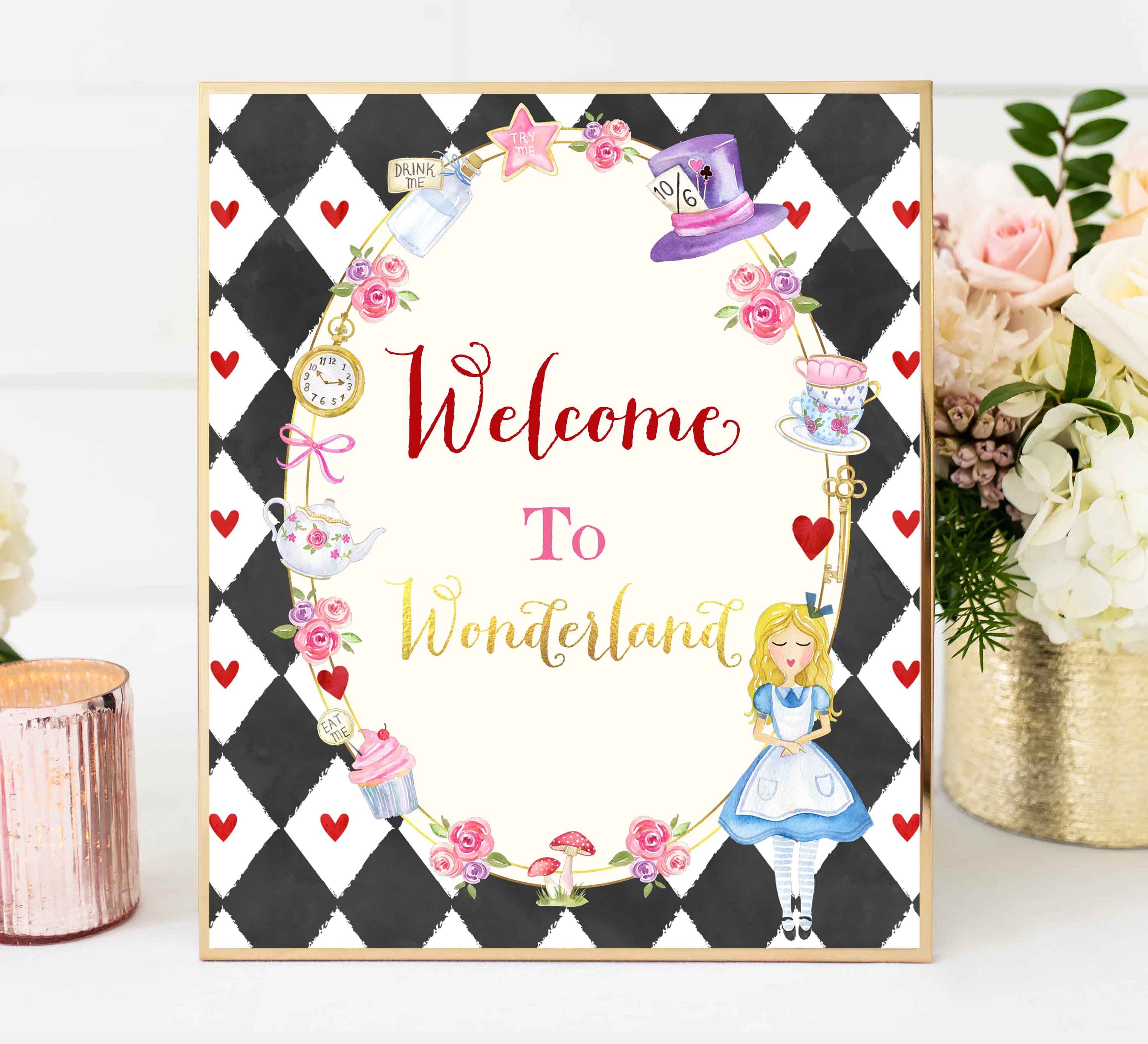 Welcome To Wonderland Sign Alice In Wonderland Table Sign | Etsy