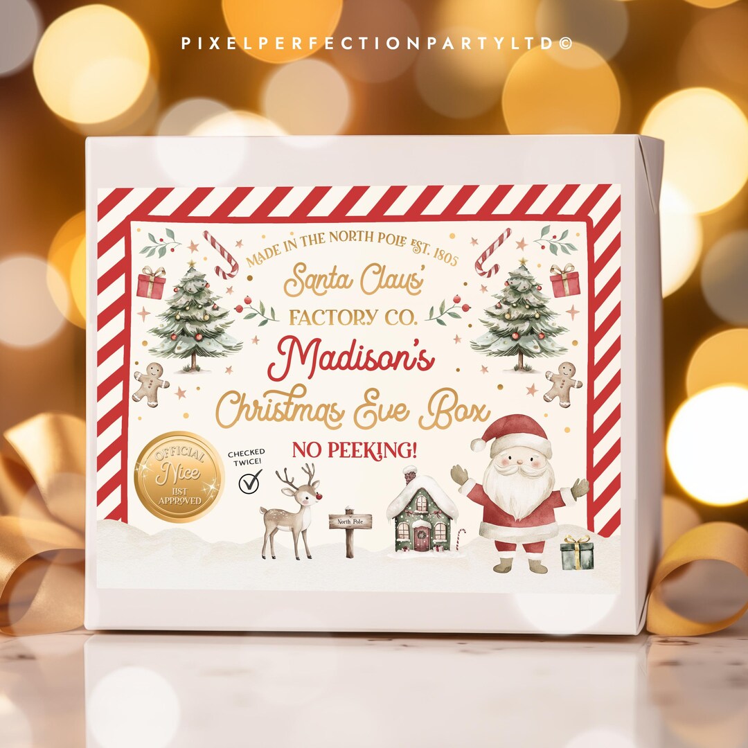 EDITABLE Christmas Eve Box Label Christmas Eve Box Sign Special ...