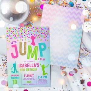 Jump Invitation Jump Birthday Invitation Trampoline Party Bounce House ...
