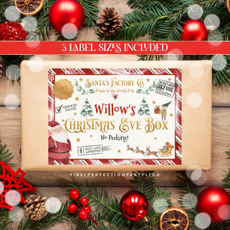 EDITABLE Christmas Eve Box Label Christmas Eve Box Sign - Etsy UK