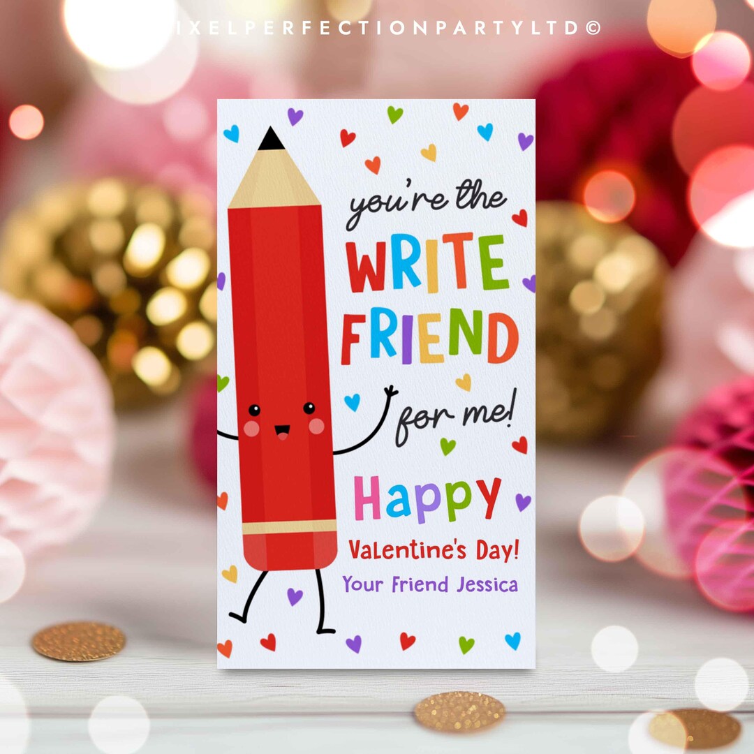 Editable Valentines Pencil Gift Tags Valentines Pencil You're the Write ...