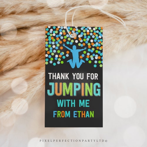 EDITABLE Jump Favor Tags Jump Trampoline Gift Tag Bounce House - Etsy