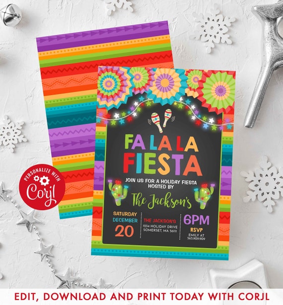 Christmas Fiesta Party Invitation Holiday Fiesta Party | Etsy