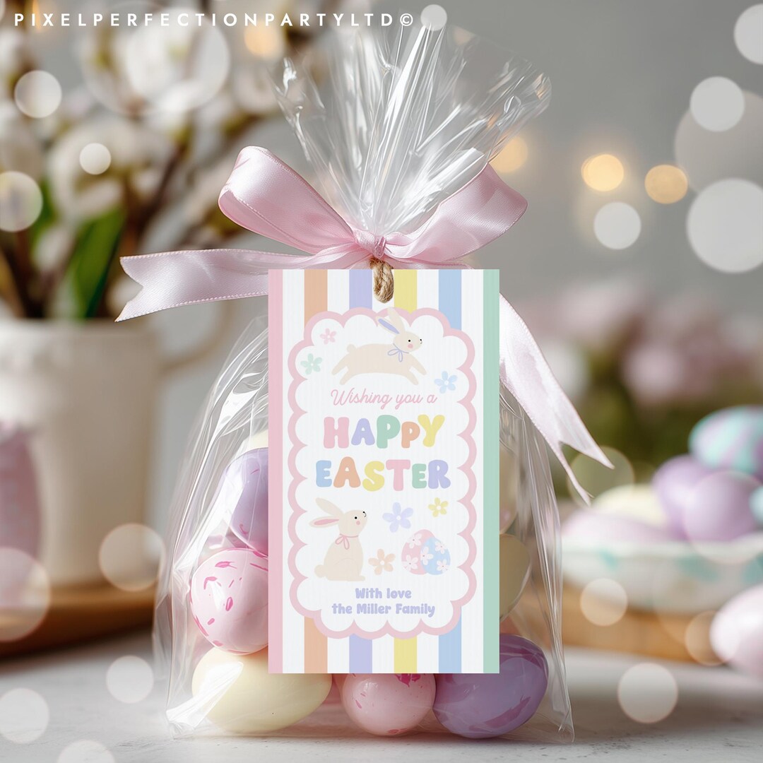 Editable Happy Easter Gift Tag Hoppy Easter Gift Tag Easter Friend Tag ...