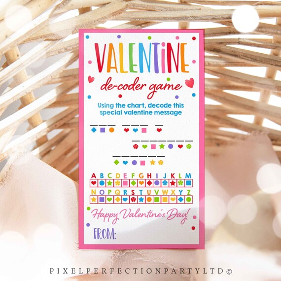 Editable Valentine Decode Secret Message Gift Tag Valentine's Day Game ...