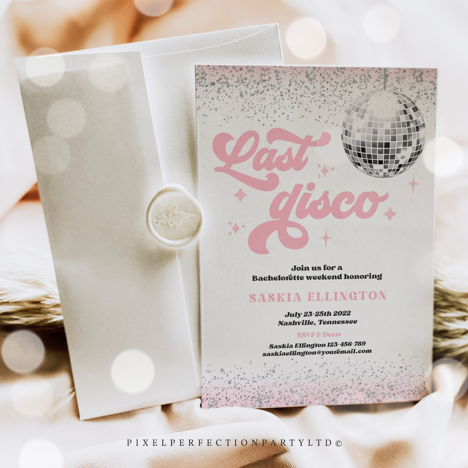 Editable Last Disco Bachelorette Weekend Invitation & Itinerary Last ...