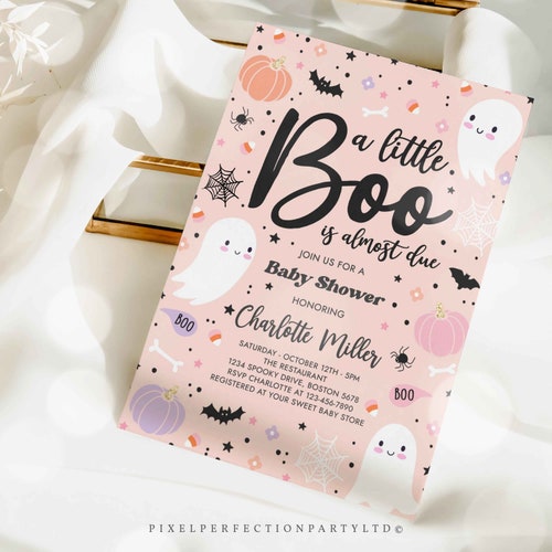 Editable Little Boo Ghost Baby Shower Invitation Bundle - Etsy