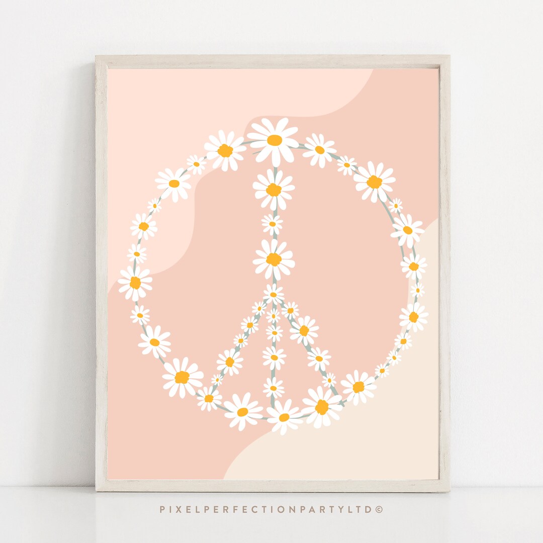 Daisy Birthday Party Peace Sign Daisy Peace Sign Boho Retro Groovy ...