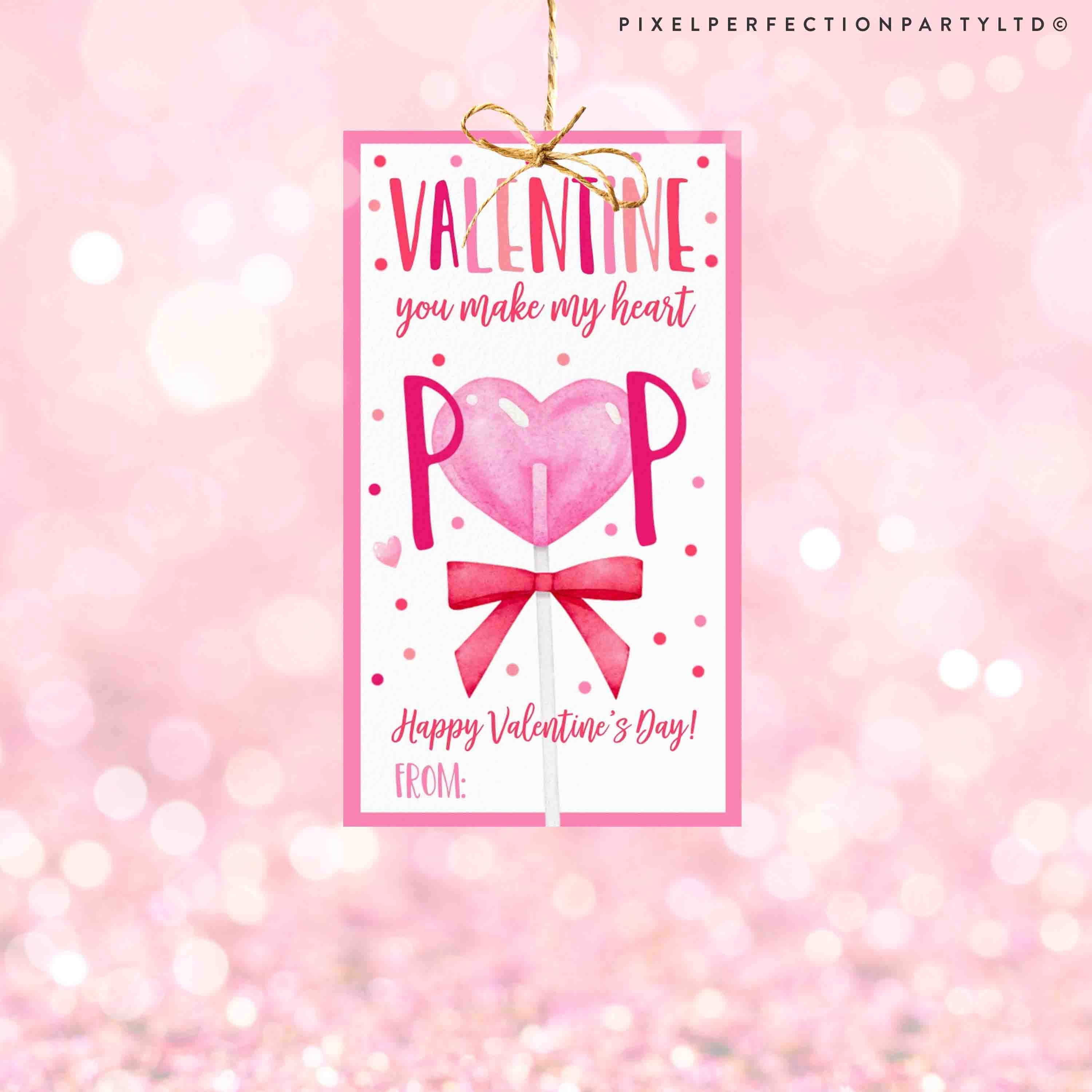 Editable You Make My Heart Pop Valentine's Day Gift Tag - Etsy