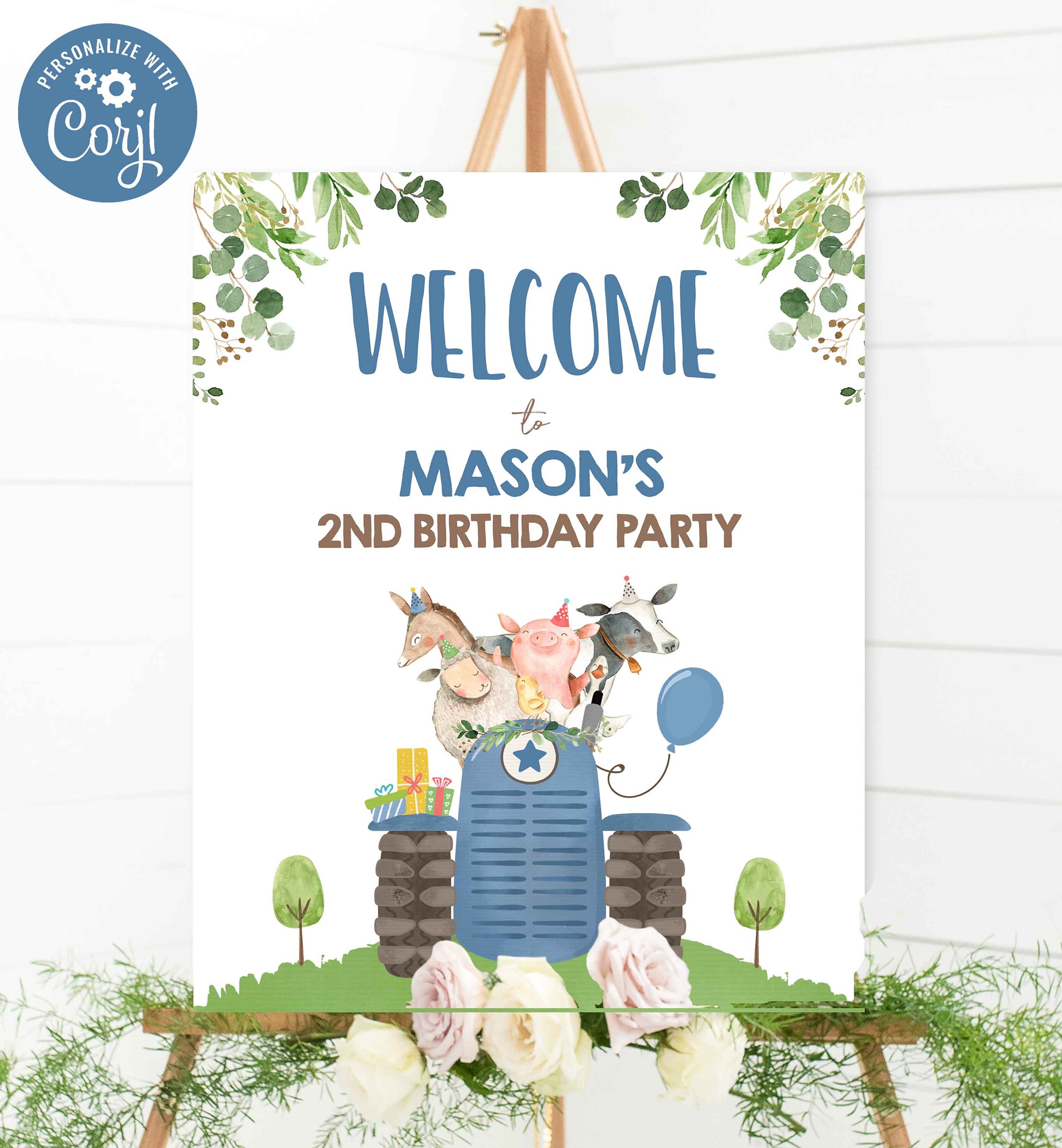 Party Supplies 6x4 Farm Table Signs Farm Party Editable Farm Table ...