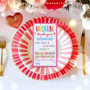 Editable Valentine Decode Secret Message Gift Tag Valentine's Day Game ...