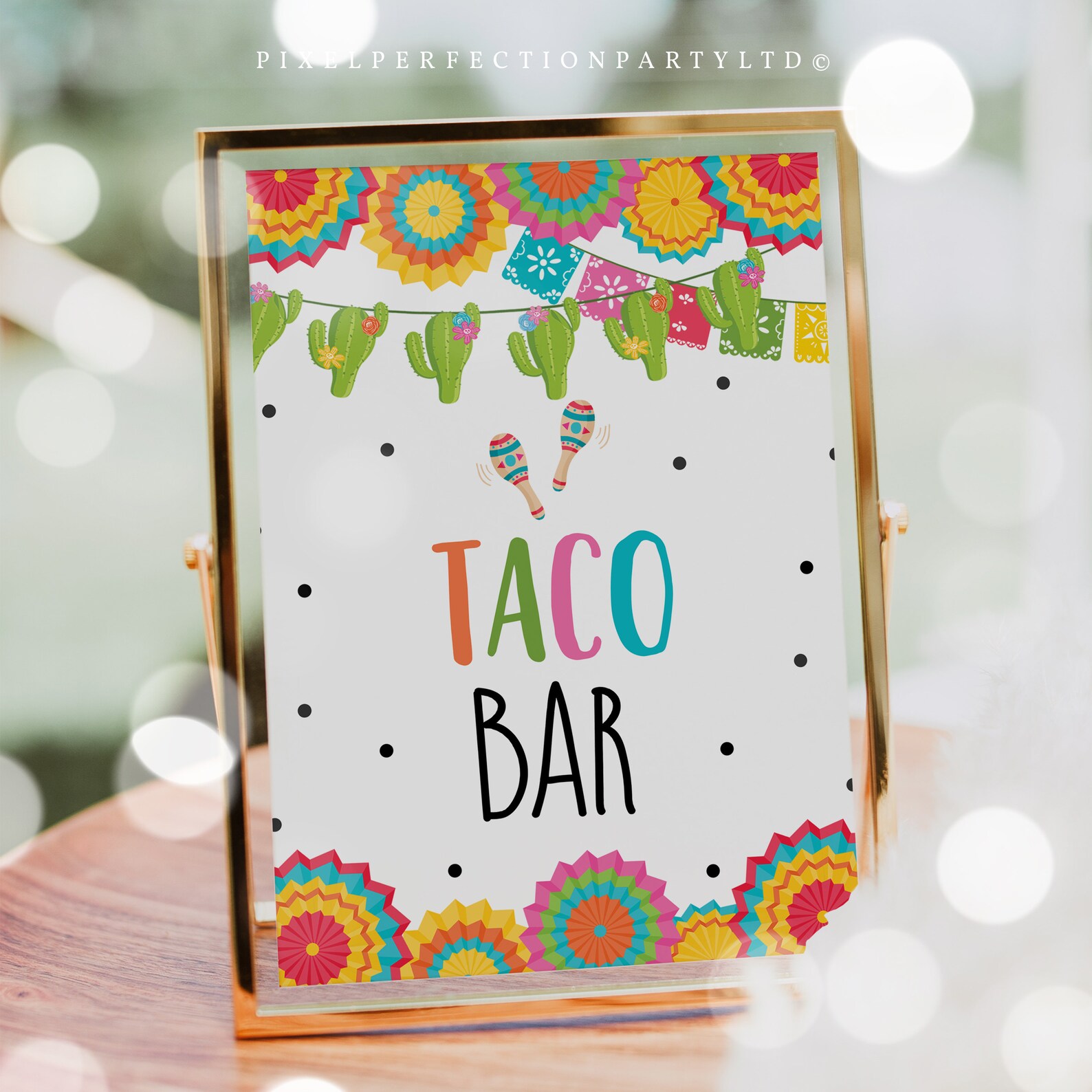 Taco Bar Party Sign Fiesta Party Sign Fiesta Food Station Sign - Etsy
