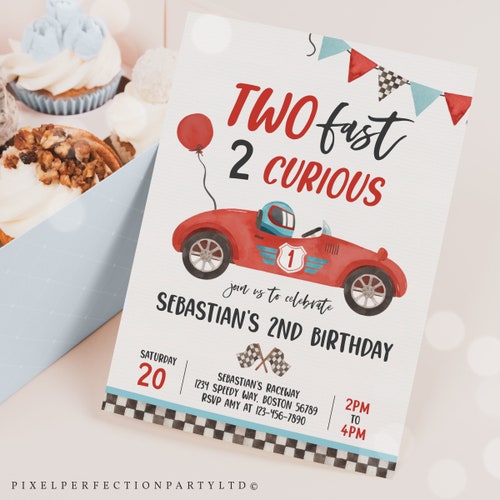 Two Fast 2 Curious Birthday Invitation Editable Template - Etsy