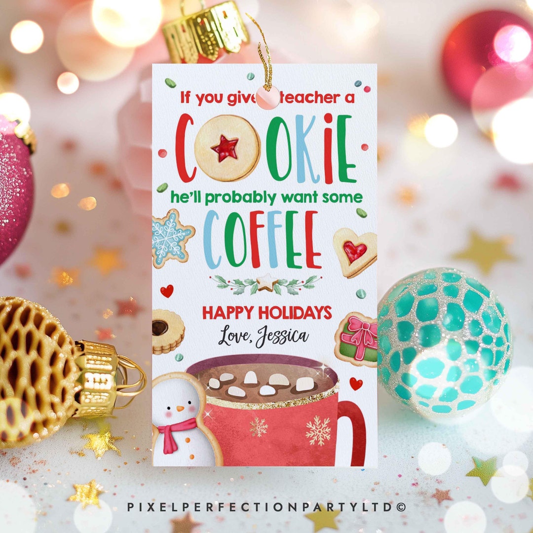 Editable Teachers Appreciation Christmas Gift Tag Teacher Holiday ...