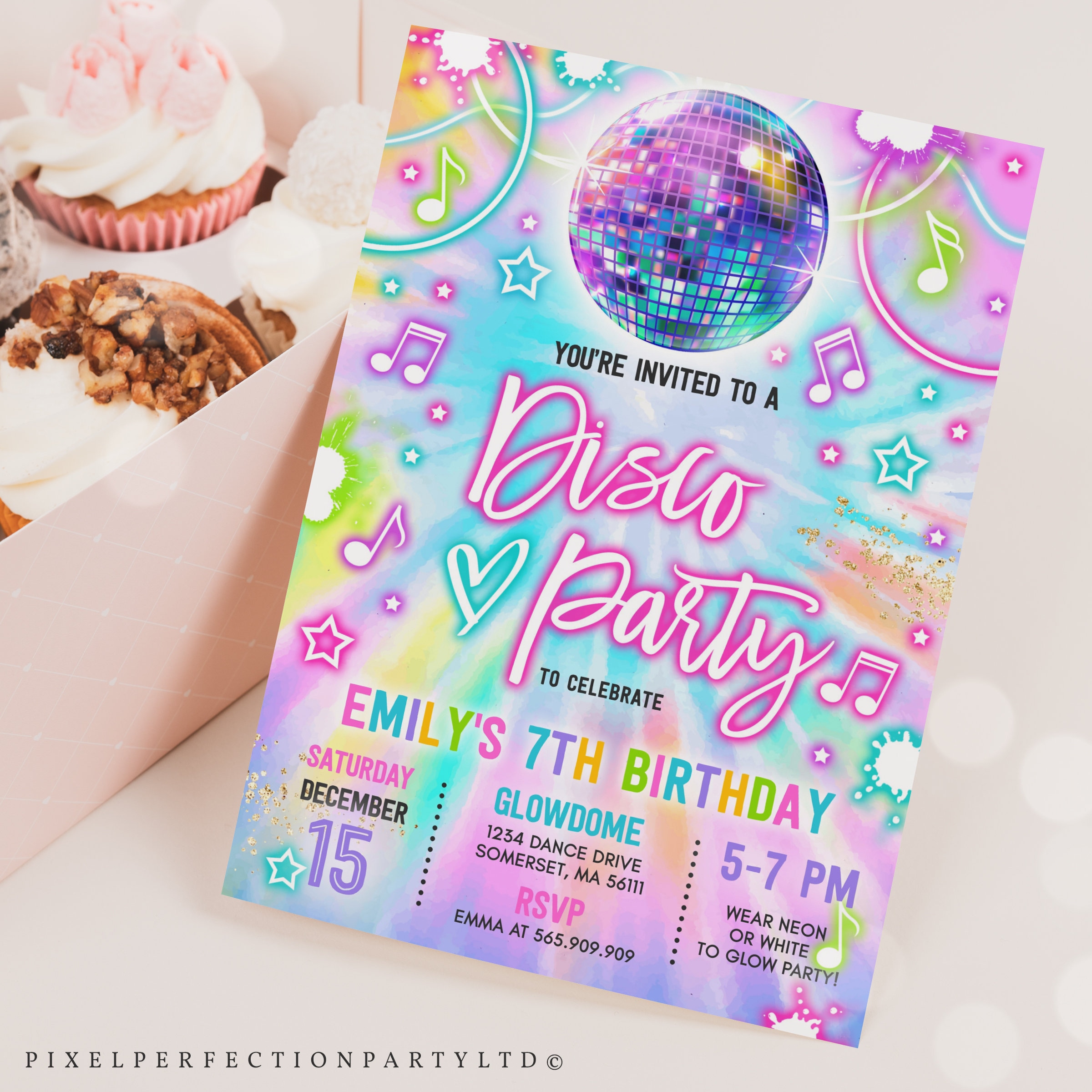 Editable Disco Party Invitation Tie Dye Disco Party Invitation - Etsy ...