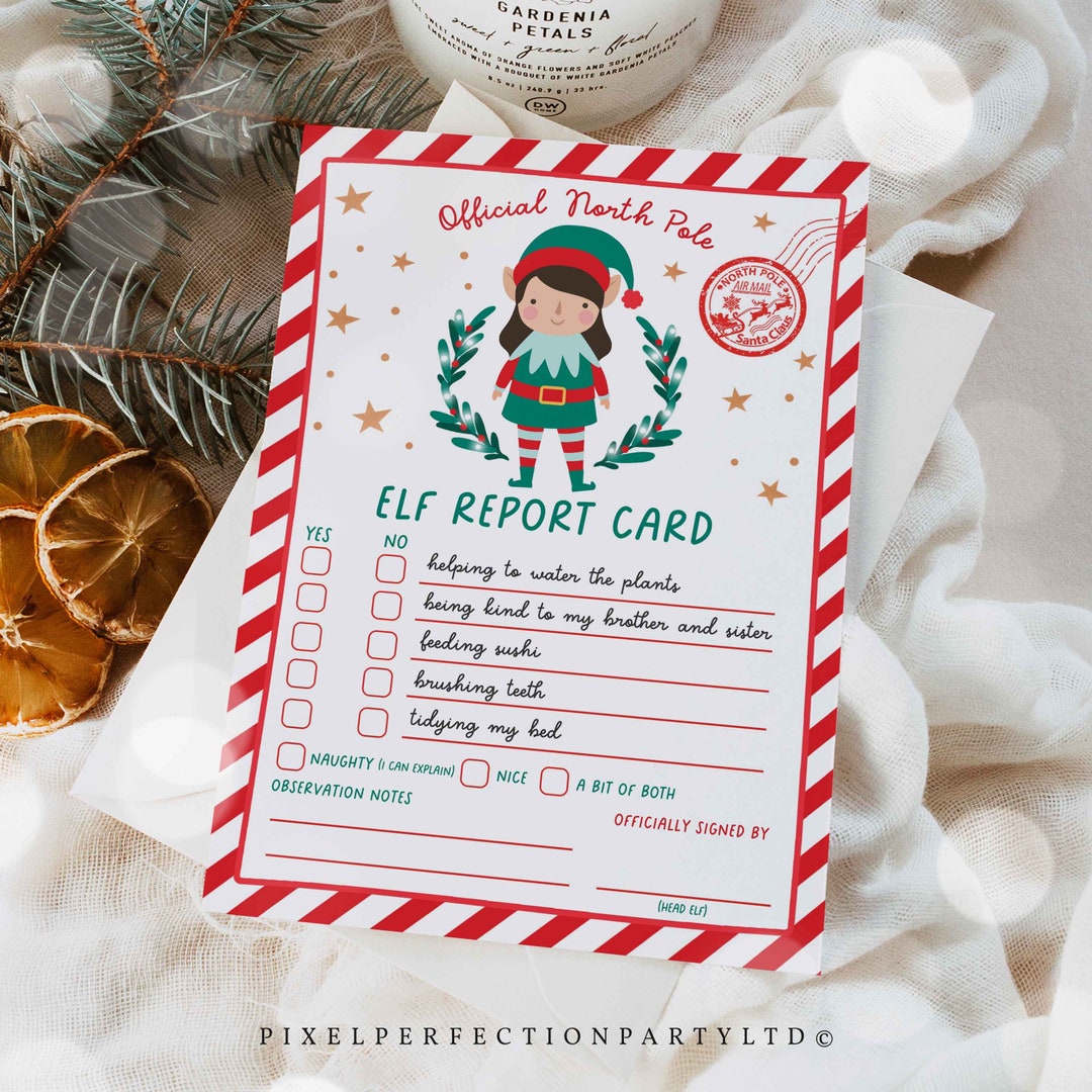 Editable Elf Report Card Elf Nice Report Letter From Your Elf - Etsy