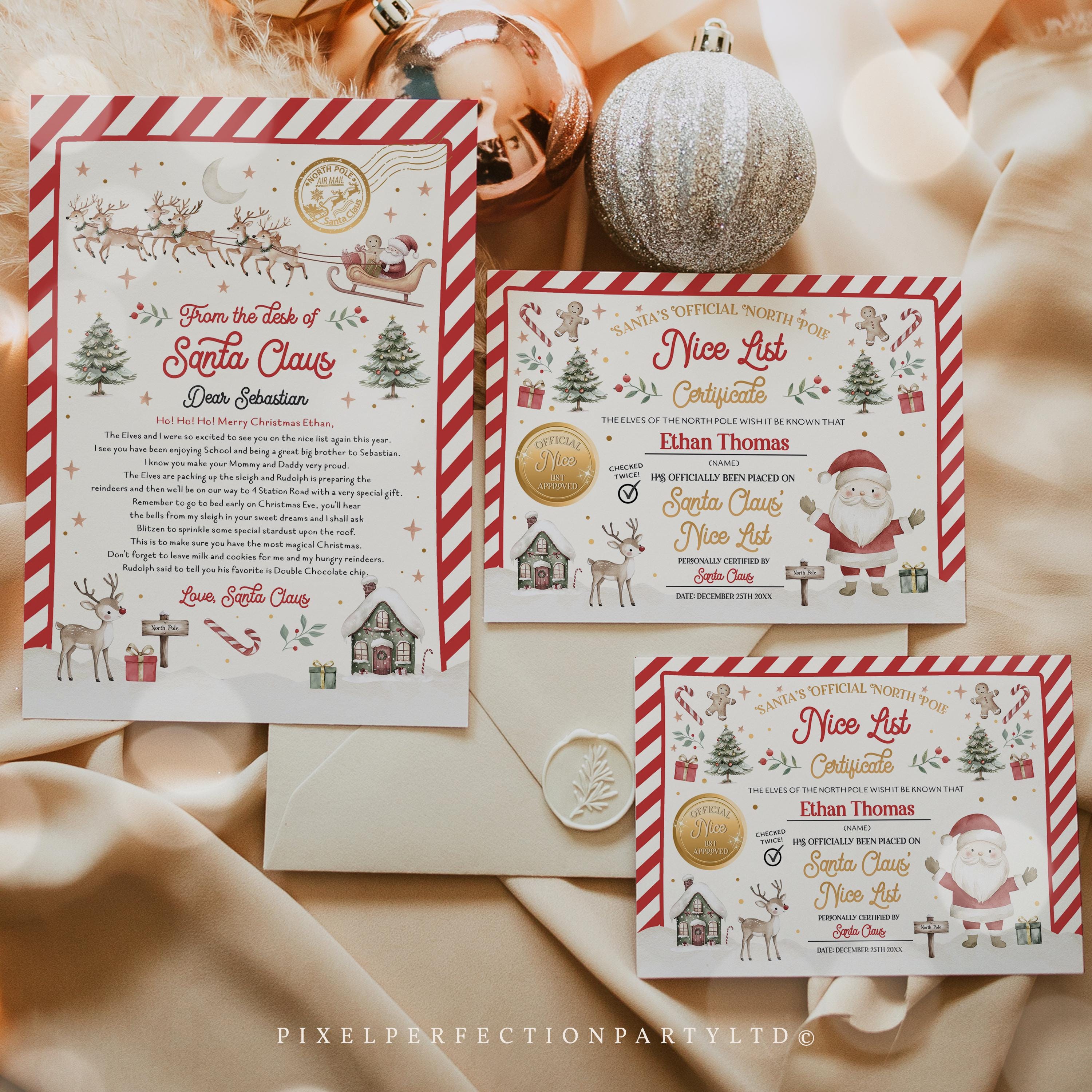 Editable Official Letter From Santa Claus and Official Nice List ...