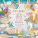 Editable Splash Into Six 6th Birthday Pool Party Invitation Tropical ...