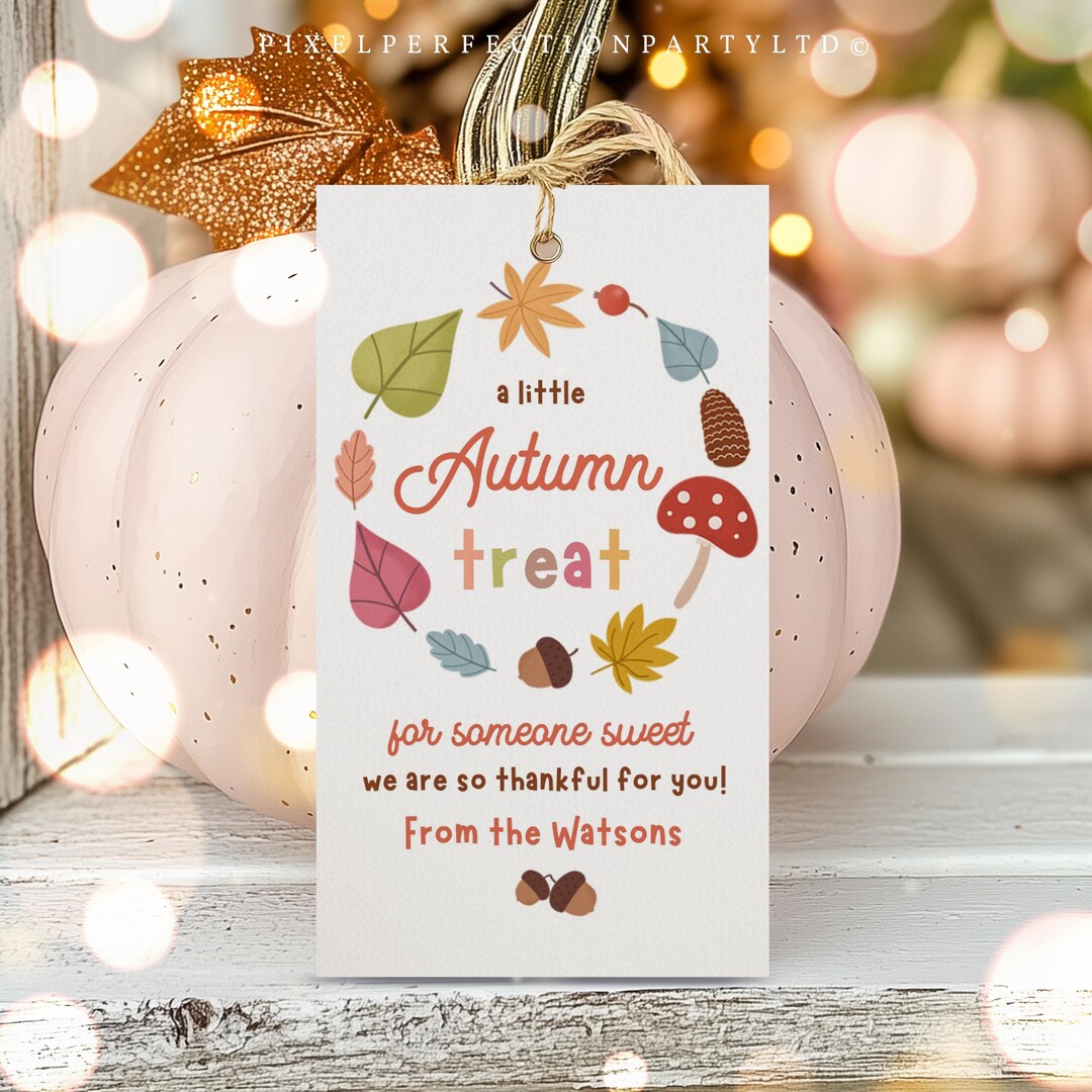 Editable Fall Gift Tag Autumn Treat for Someone Sweet Gift Tag ...