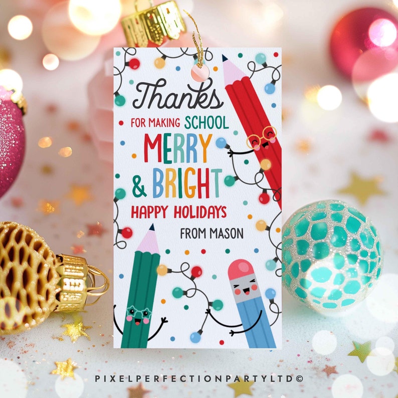 Editable Thank You for Making School Merry and Bright Christmas Gift ...
