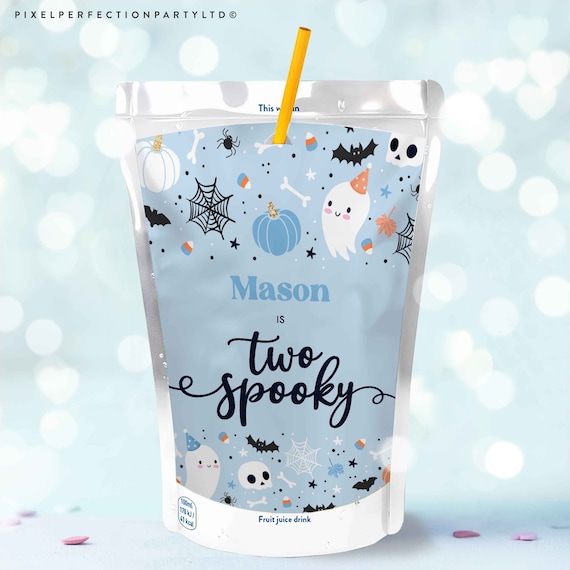 Editable Halloween Blue Ghost Capri Sun Labels Spooktacular Halloween ...