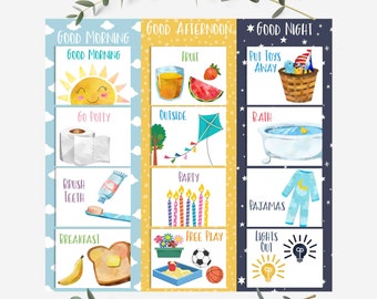 Visual Schedule Kids Daily Routine Chart 80 Cards Chores - Etsy