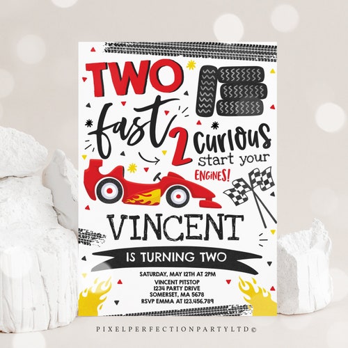 Instant Download Two Fast Birthday Invitation Two Fast Boy - Etsy