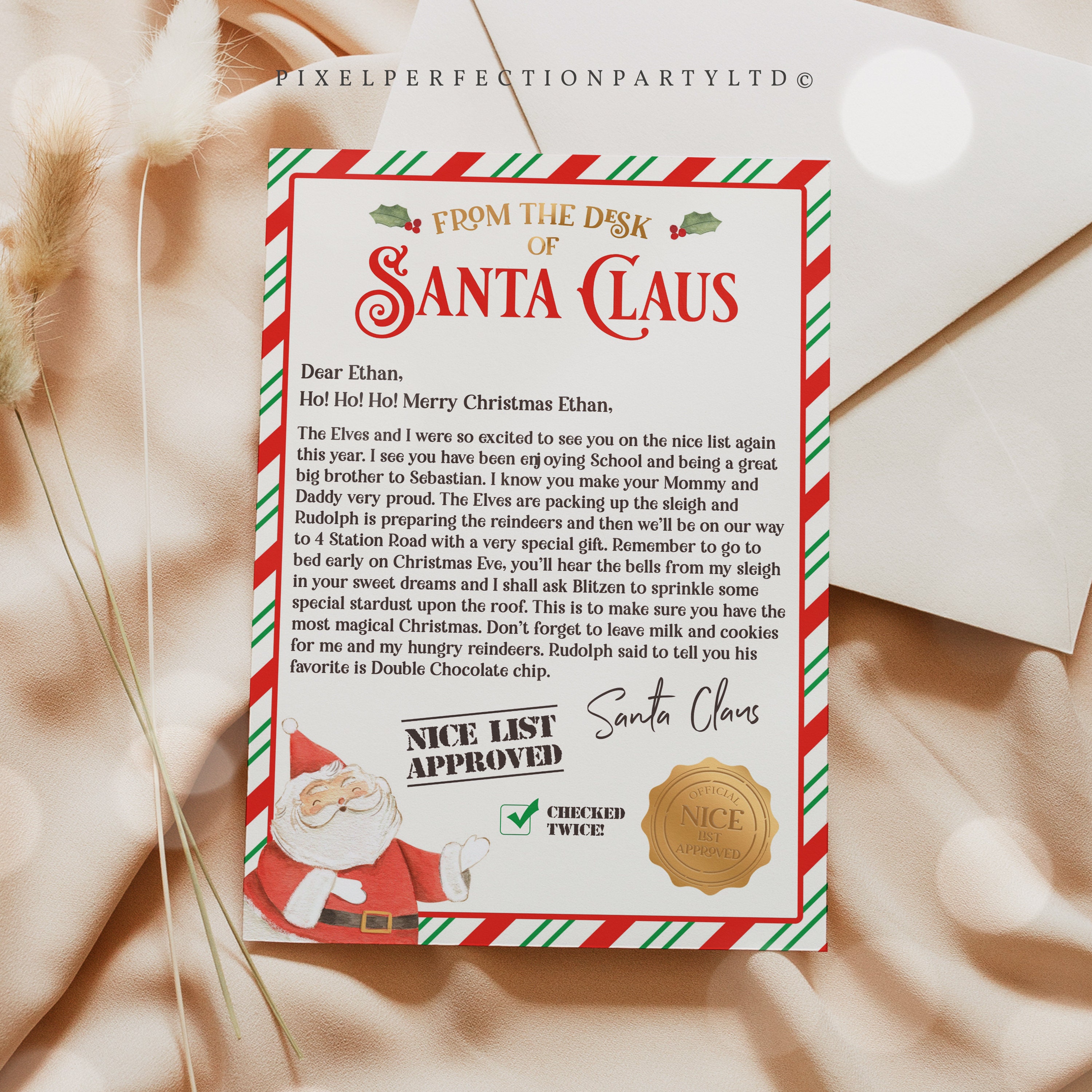 Editable Official Letter From Santa Claus Letter From the Desk of Santa ...
