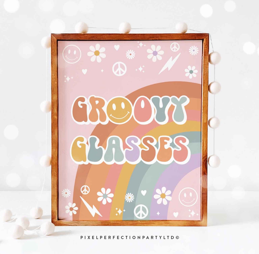 Groovy 70's Birthday Party Decor Groovy Glasses Party Sign - Etsy