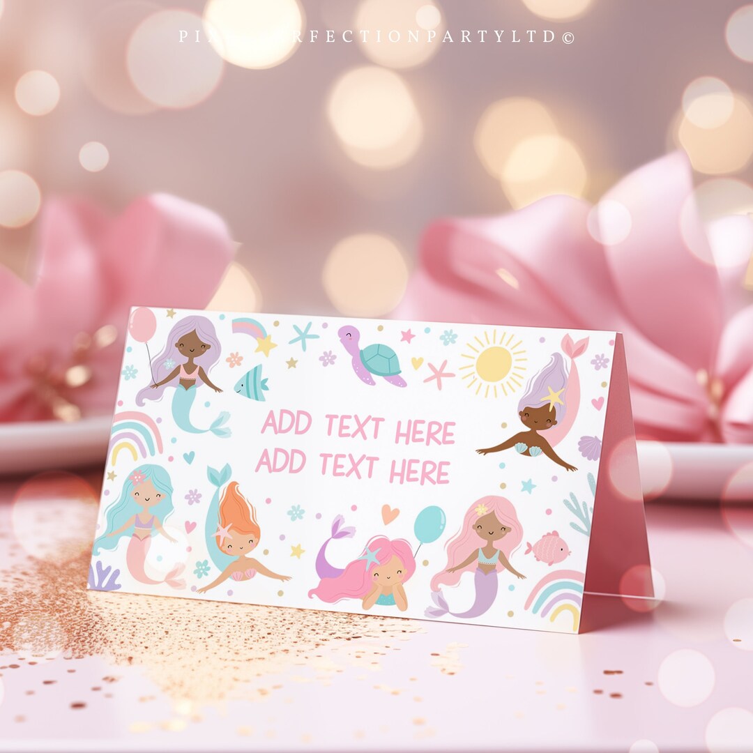 Editable Mermaid Birthday Party Food Labels Oneder the Sea Two the Sea ...