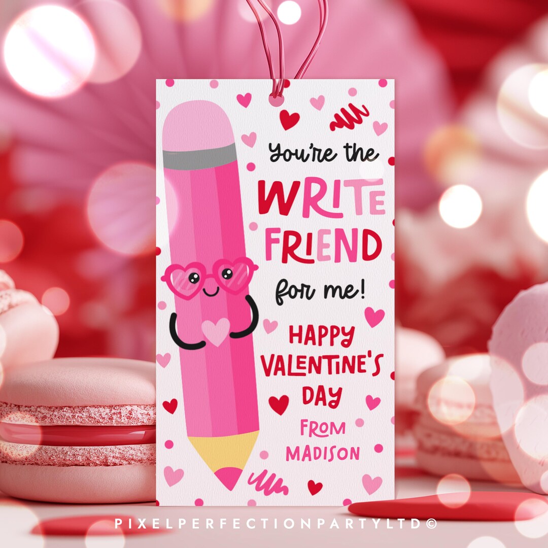 Editable Pencil Valentine's Day Gift Tag Valentine Pencil You're the ...