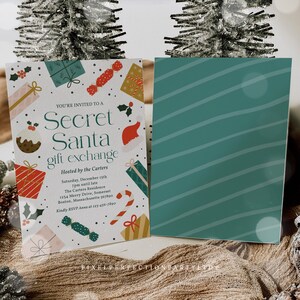 Editable Secret Santa Gift Exchange Invitation Santa Holiday - Etsy UK