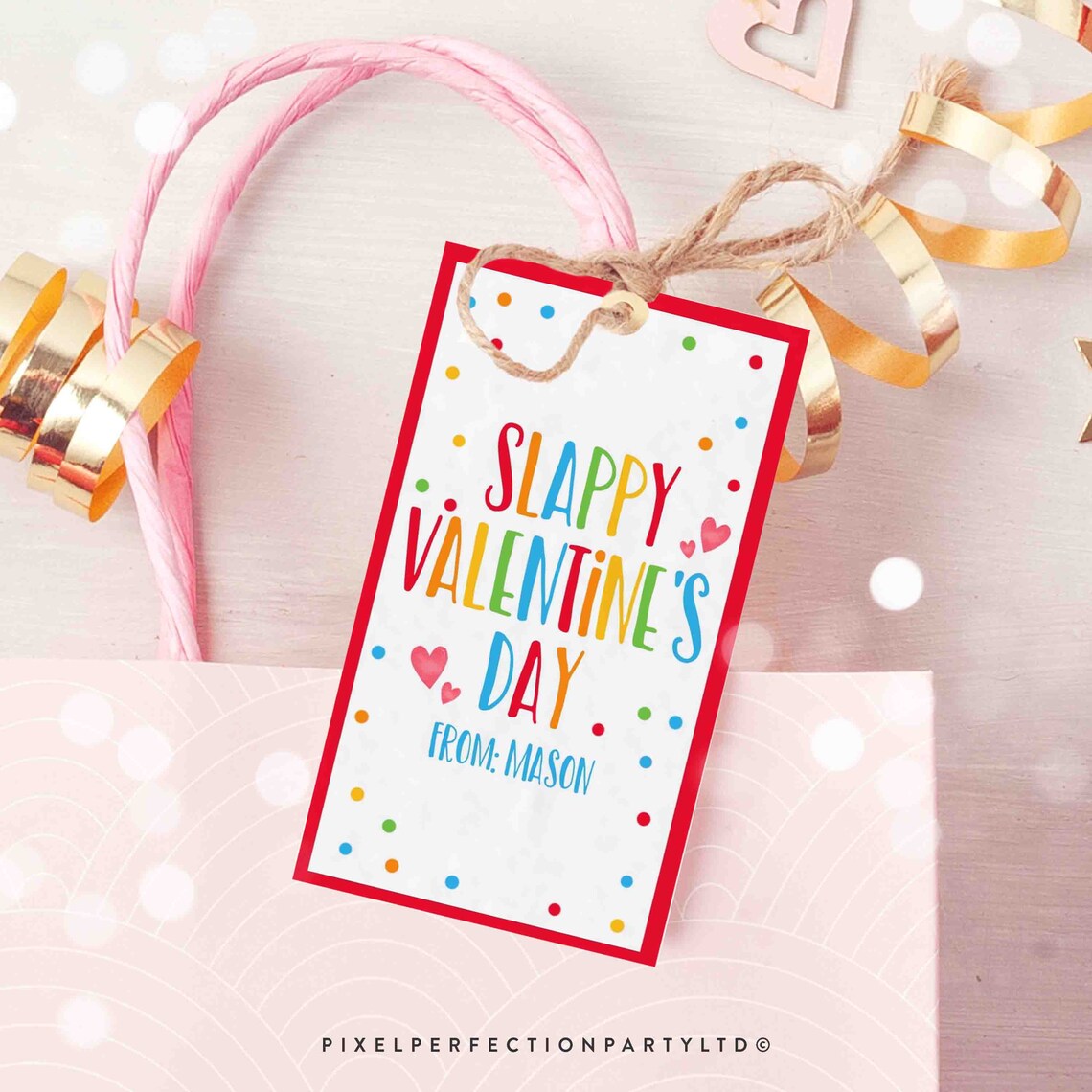 Editable Slap Bracelet Valentine's Day Gift Tag Slappy - Etsy