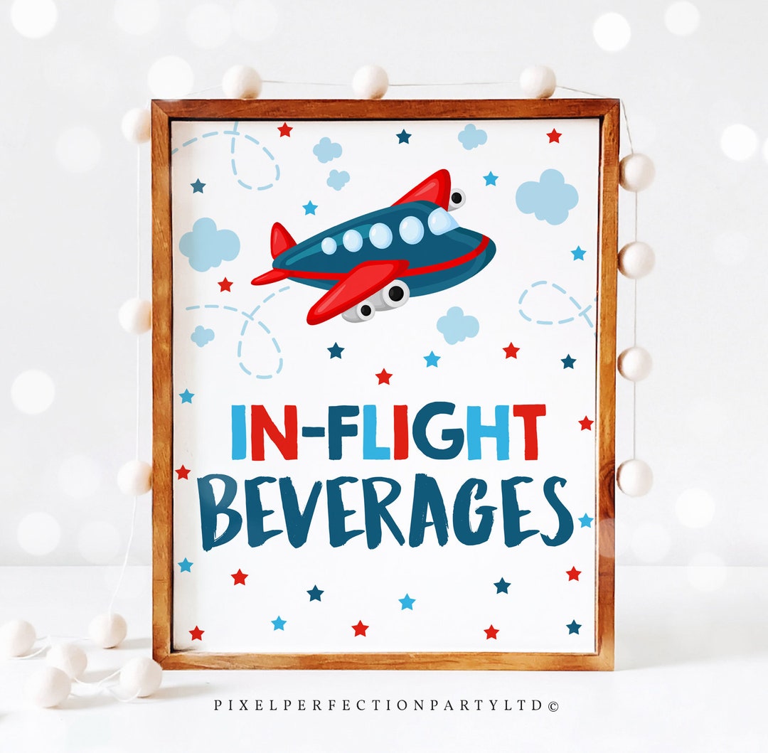 In-flight Beverages Airplane Birthday Party Sign Aircraft - Etsy