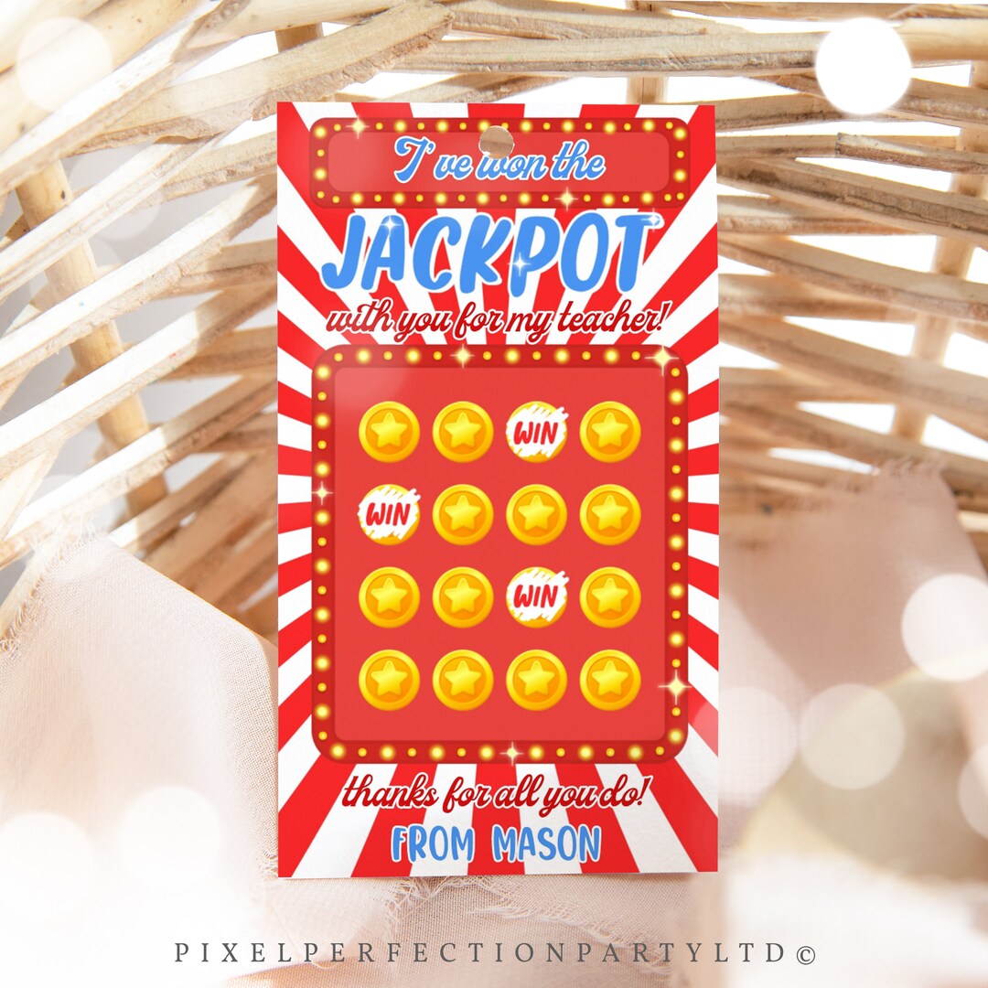 Editable Jackpot Teacher Appreciation Gift Tag Lotto Teachers ...