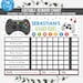 Editable Video Game Reward Chart Video Game Kids Chore Chart | Etsy