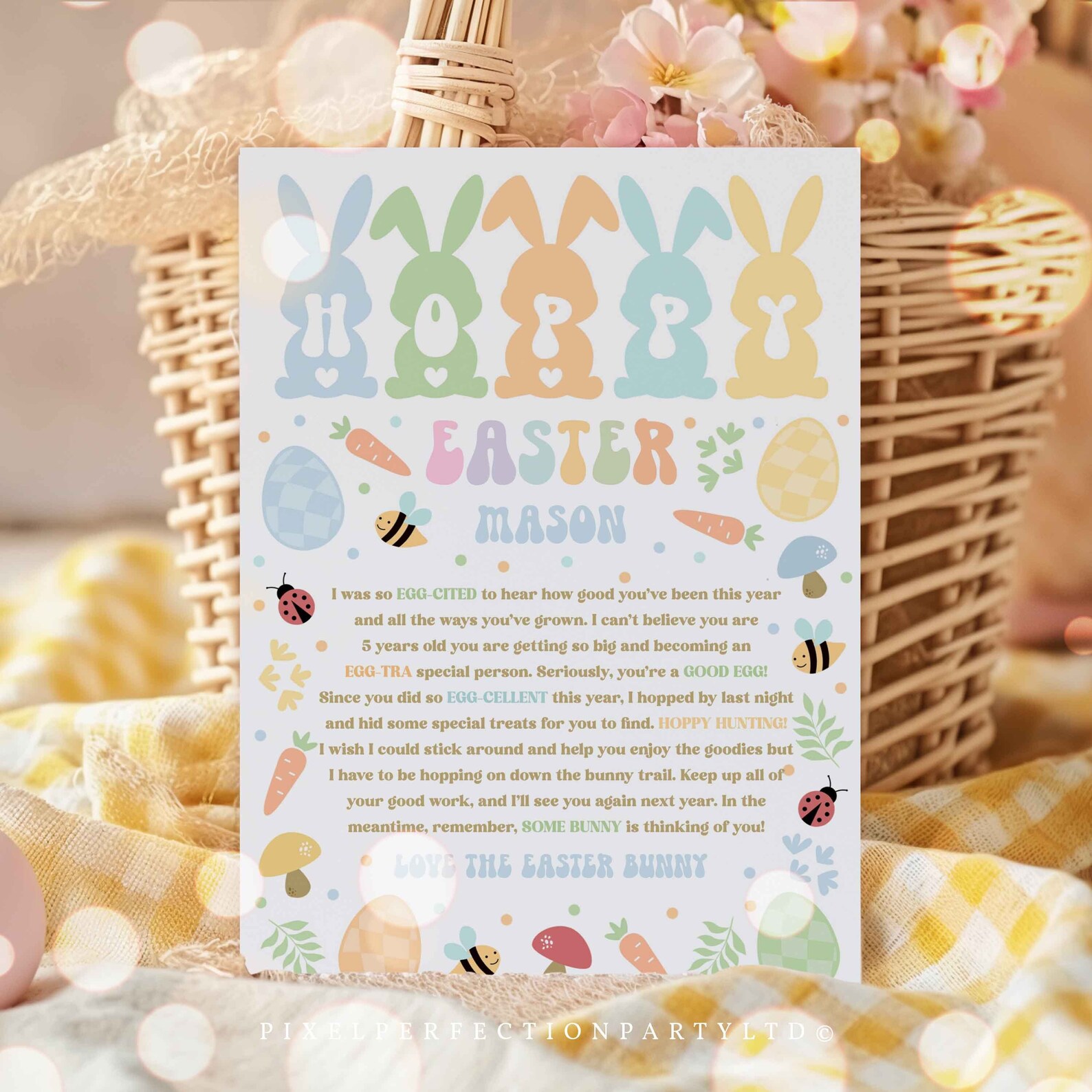 Editable Letter From the Easter Bunny Easter Basket Personalized Letter ...