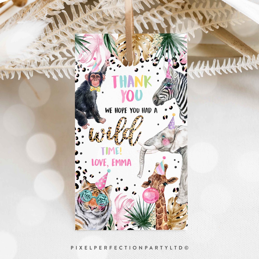 Editable Safari Luggage Favor Tags Safari Wild One Favor Tags Safari ...