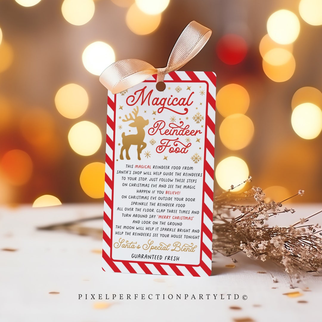 EDITABLE Magical Reindeer Food Tags Christmas Reindeer Food Tags ...