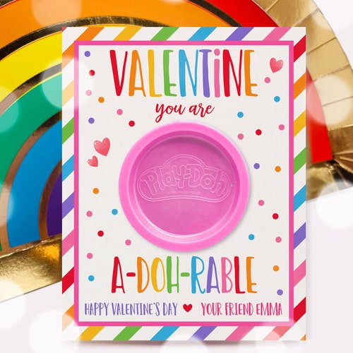 Editable Rainbow Valentine's Day Gift Tag Valentine You - Etsy