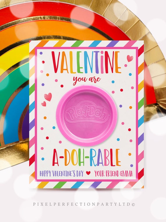 Editable Play Dough Valentine's Day Gift Tag Valentine You Are A-Doh ...